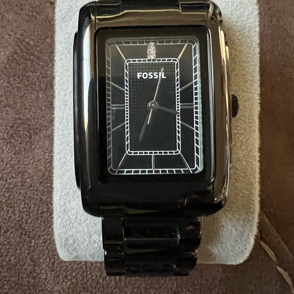 Fossil | Jewelry | Fossil Ce32 251011 Black Stainless Steel Analog Dial ...